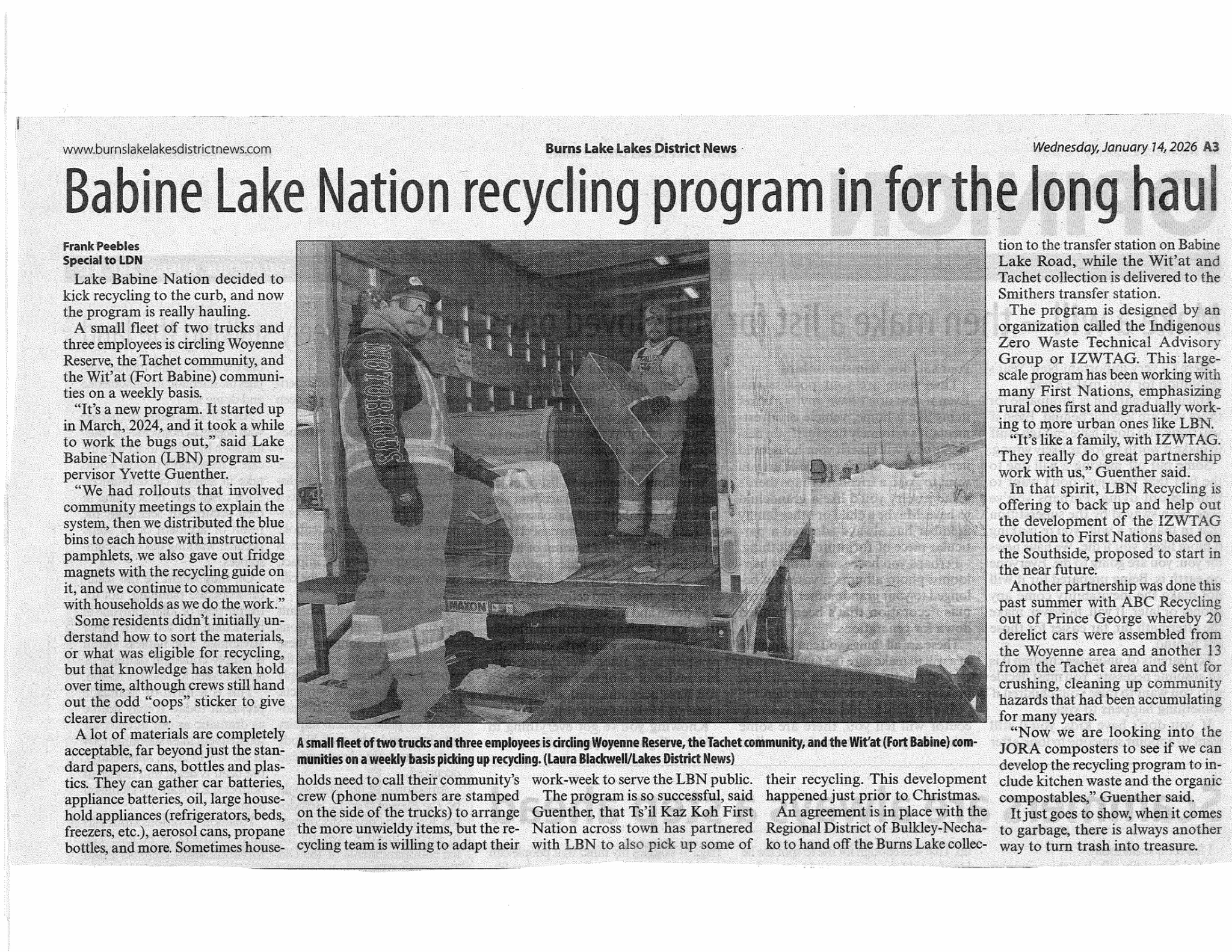 Babine Lake Nation Recycling Program In For The Long Haul - Indigenous ...